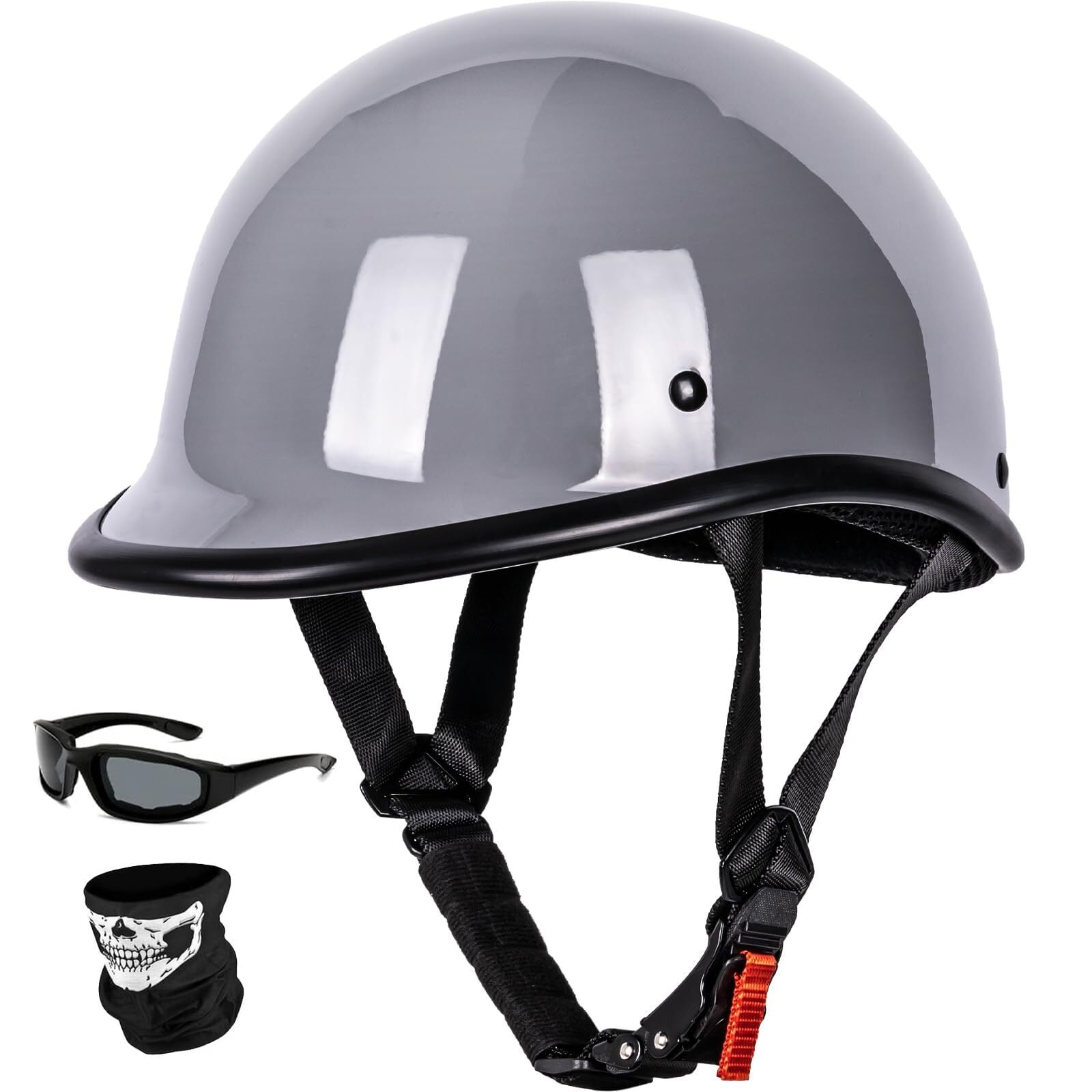 Vintage Motorcycle Half Helmet - Lightweight Low Profile Open-Face Half ...