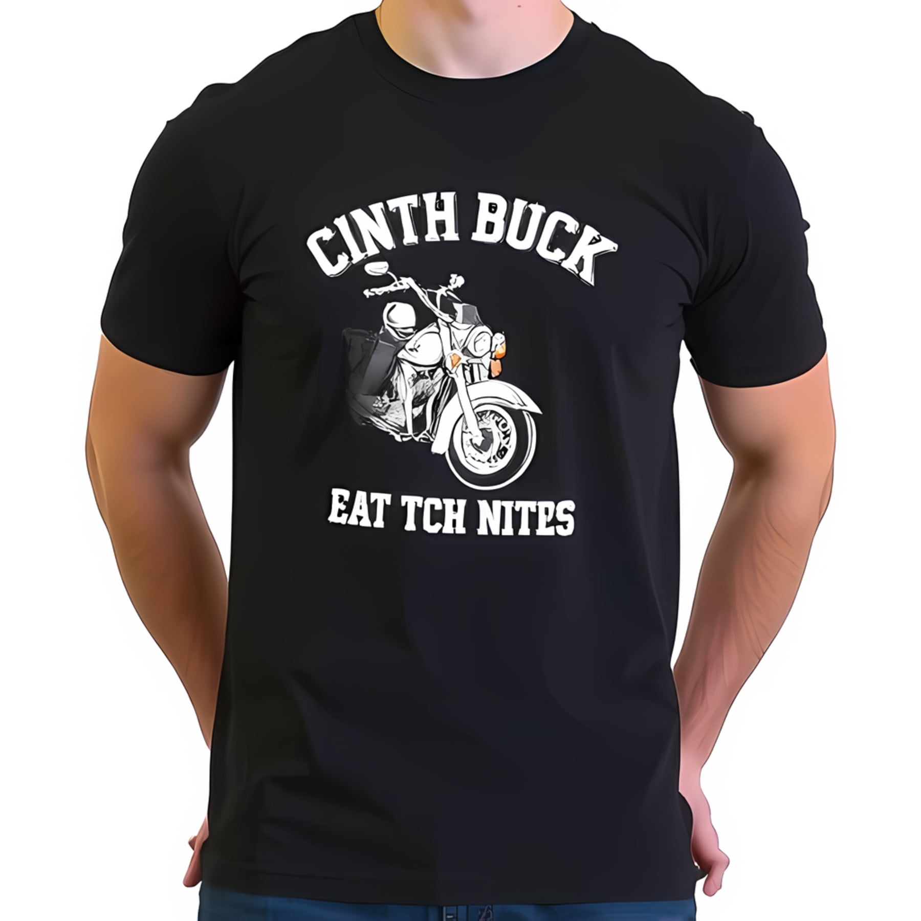 Vintage Motorcycle Rider Graphic T-Shirt - CINTH Design with Retro 'EAT ...