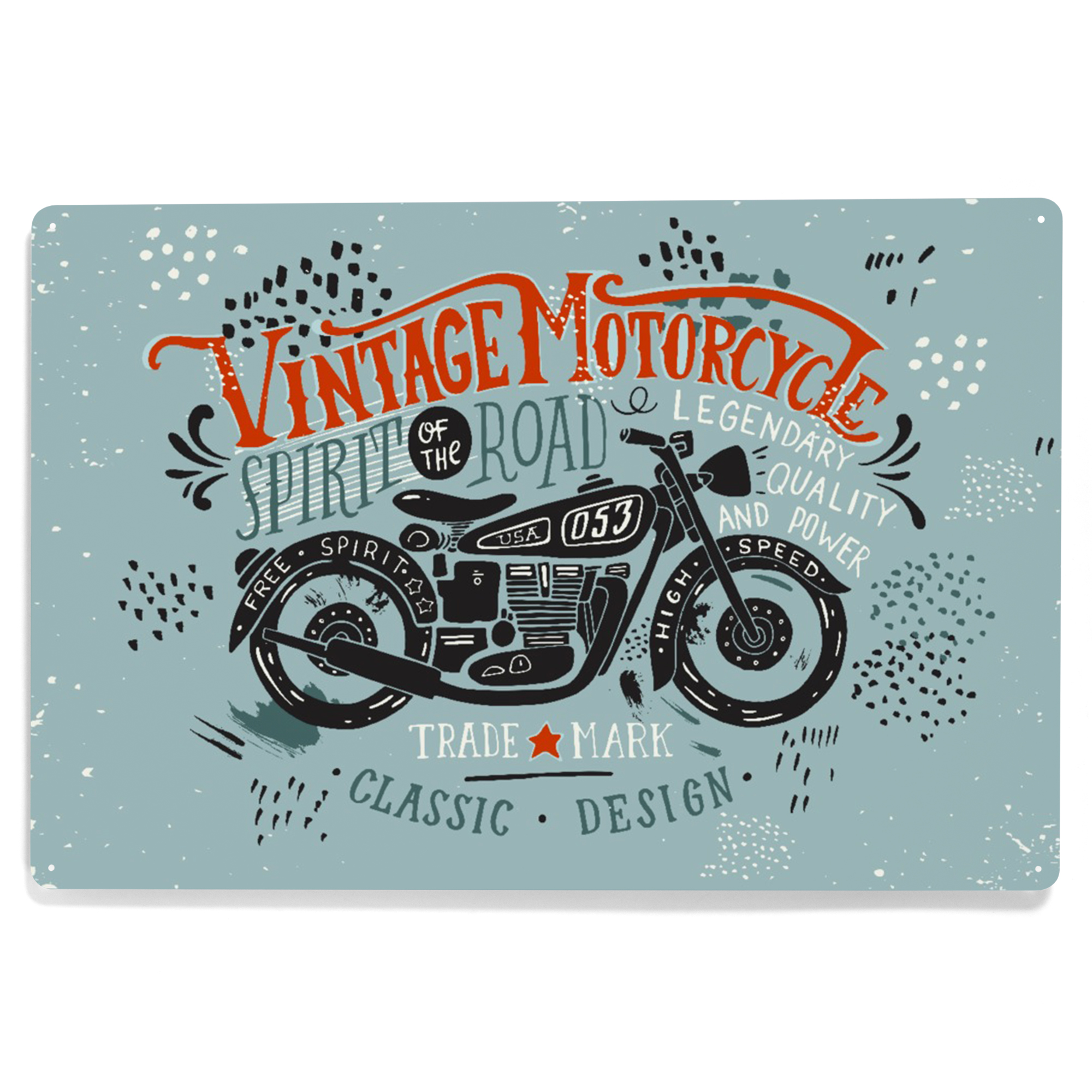 Vintage Motorcycle, Spirit of the Road, Artwork (12x18 Aluminum Art ...