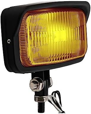 Vintage Motorcycle Square Headlight Retro Head Light Lamp Amber Lens ...