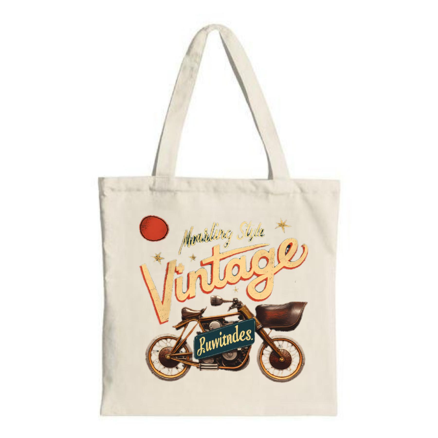 Vintage Motorcycle Tote Bag - " Annaberg Style Vintage " with retro ...