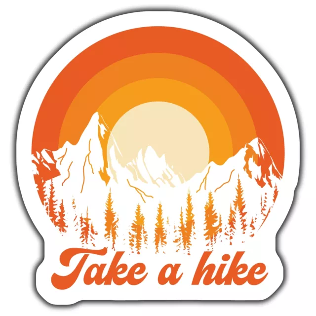 Vintage Mountain Hiking Sticker, Take A Hike Retro Vinyl Sticker ...