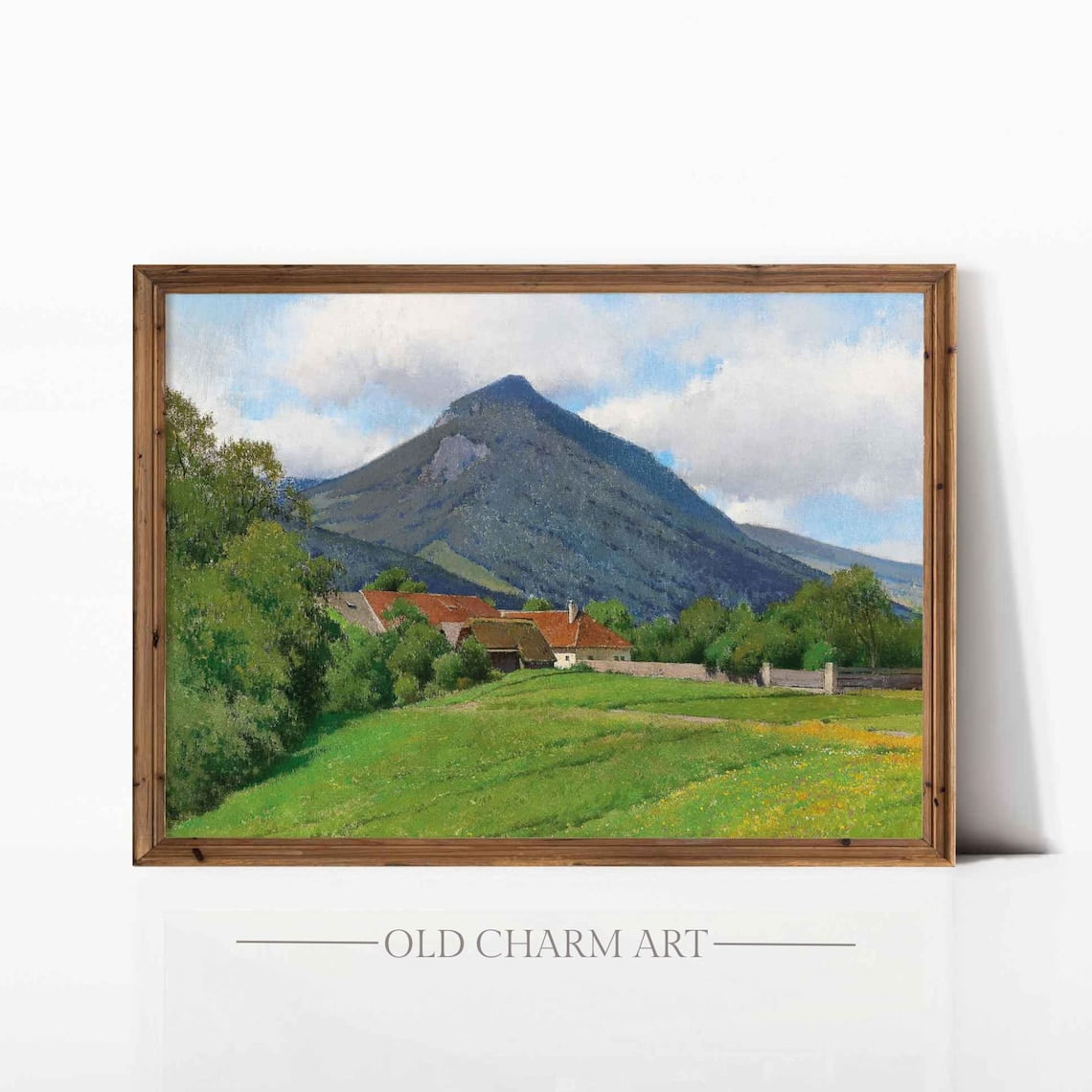 Vintage Mountain Landscape Poster: Rustic Cottagecore Wall Art ...