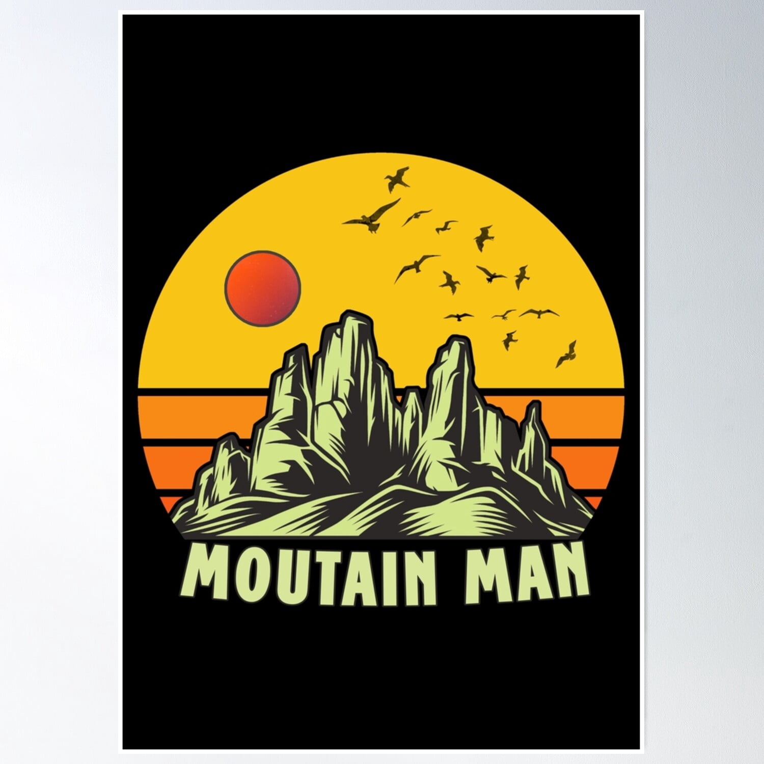Vintage Mountain Man Poster Wall Art, Modern Wall Decor, 16x24 UNFRAMED ...