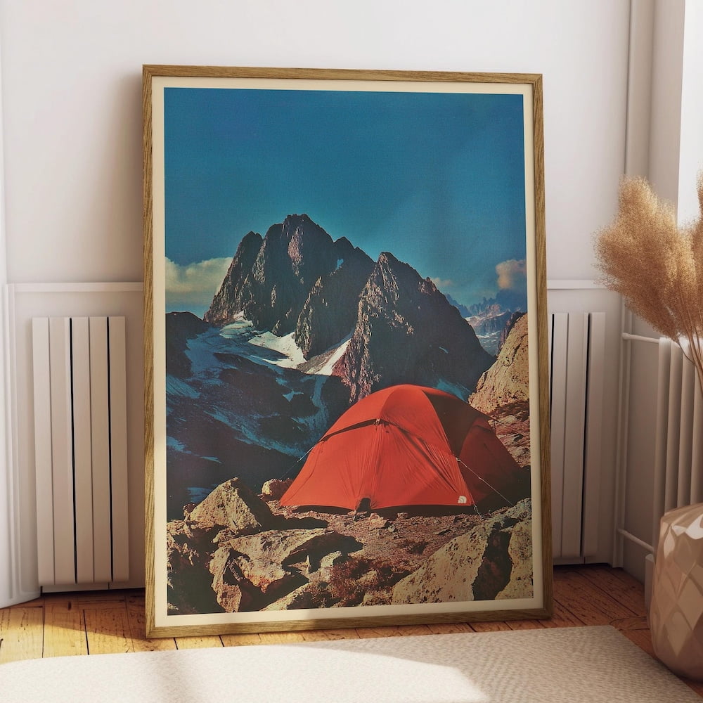 Vintage Mountaineering Advertisement Photo Poster Retro Outdoor Tent ...
