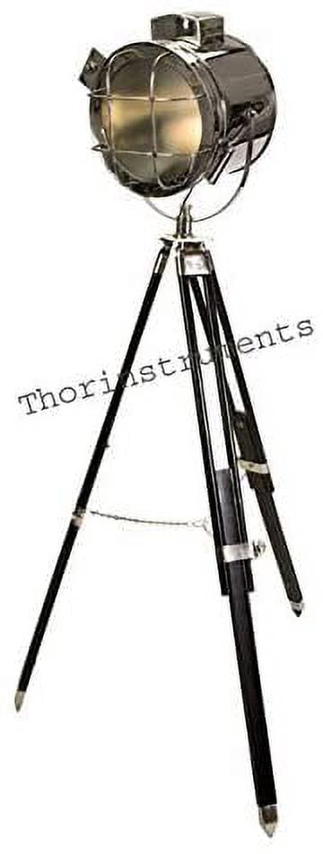Vintage Movie Shoot Solid Steel Spot Searchlight Stage Light Black Wood ...