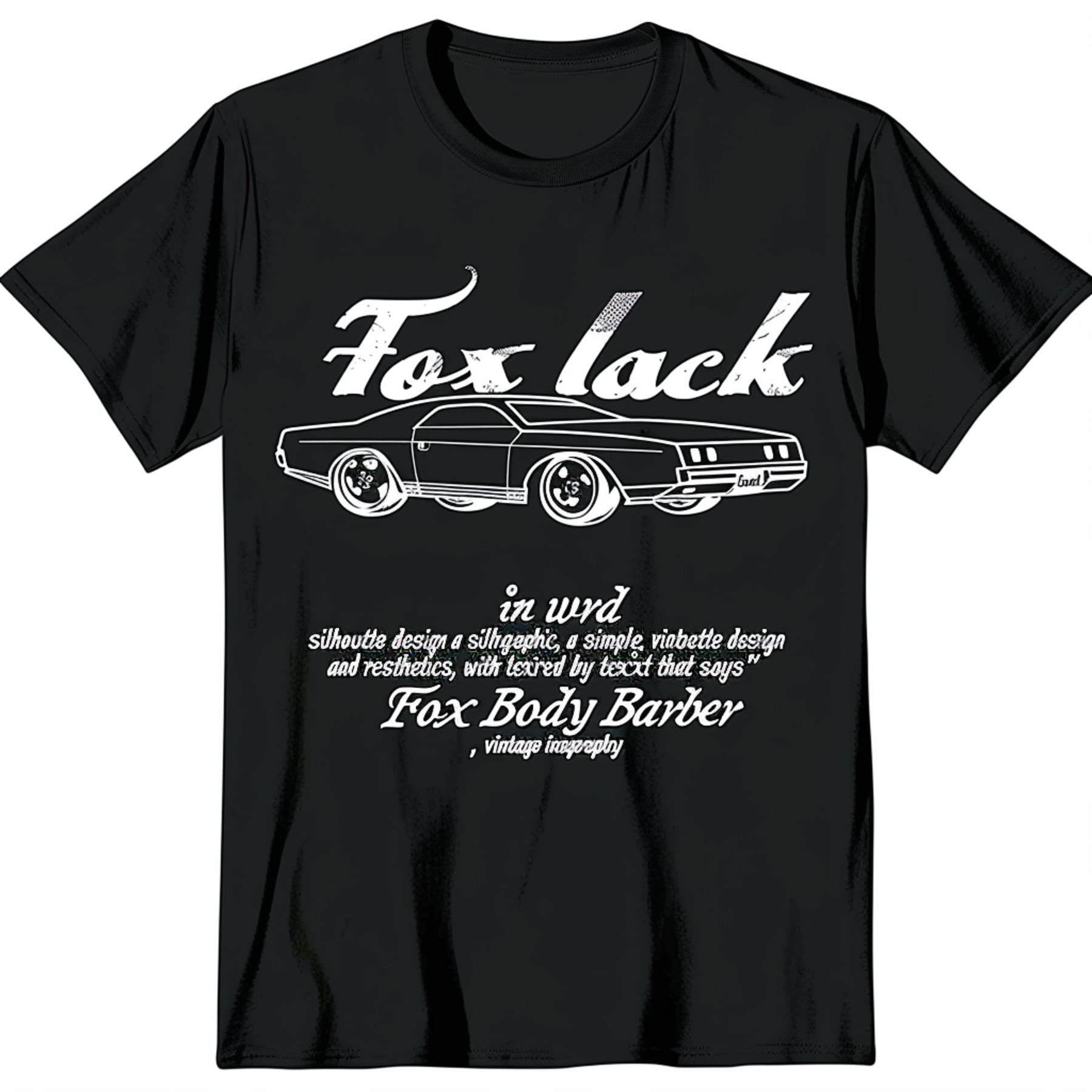 Vintage Muscle Car Inspired Black Tshirt With Sport Fox Body Graphic Perfect For Automotive