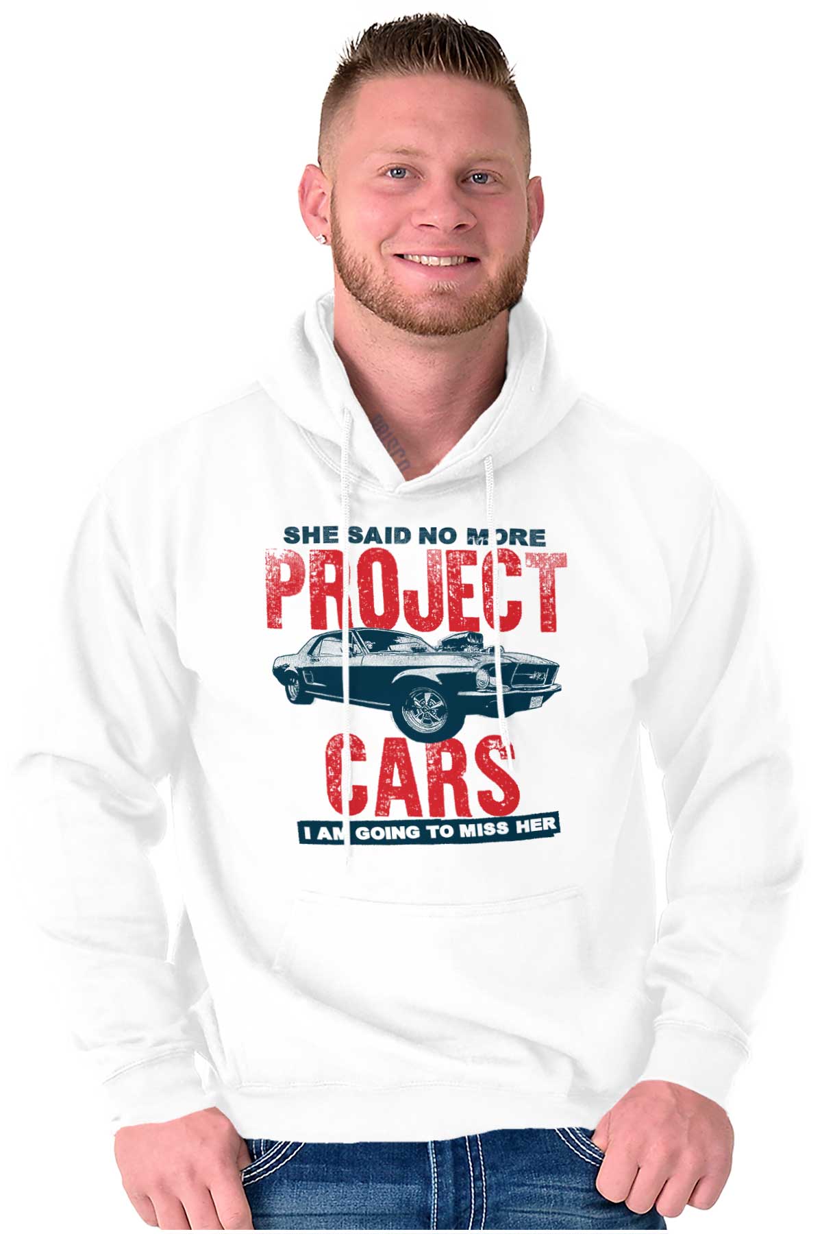 Vintage Muscle Car Mechanic Husband Hoodie Hooded Sweatshirt Men Brisco ...