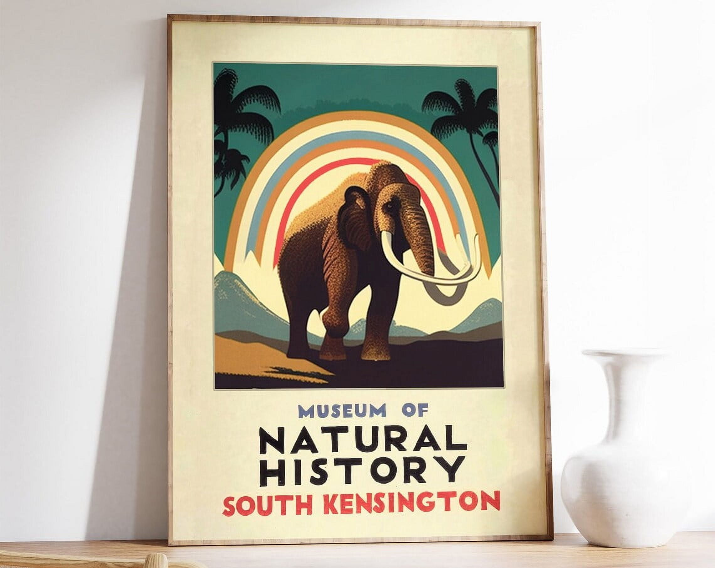 Vintage Museum Of Natural History Poster, Lion Art, Retro Museum Print ...
