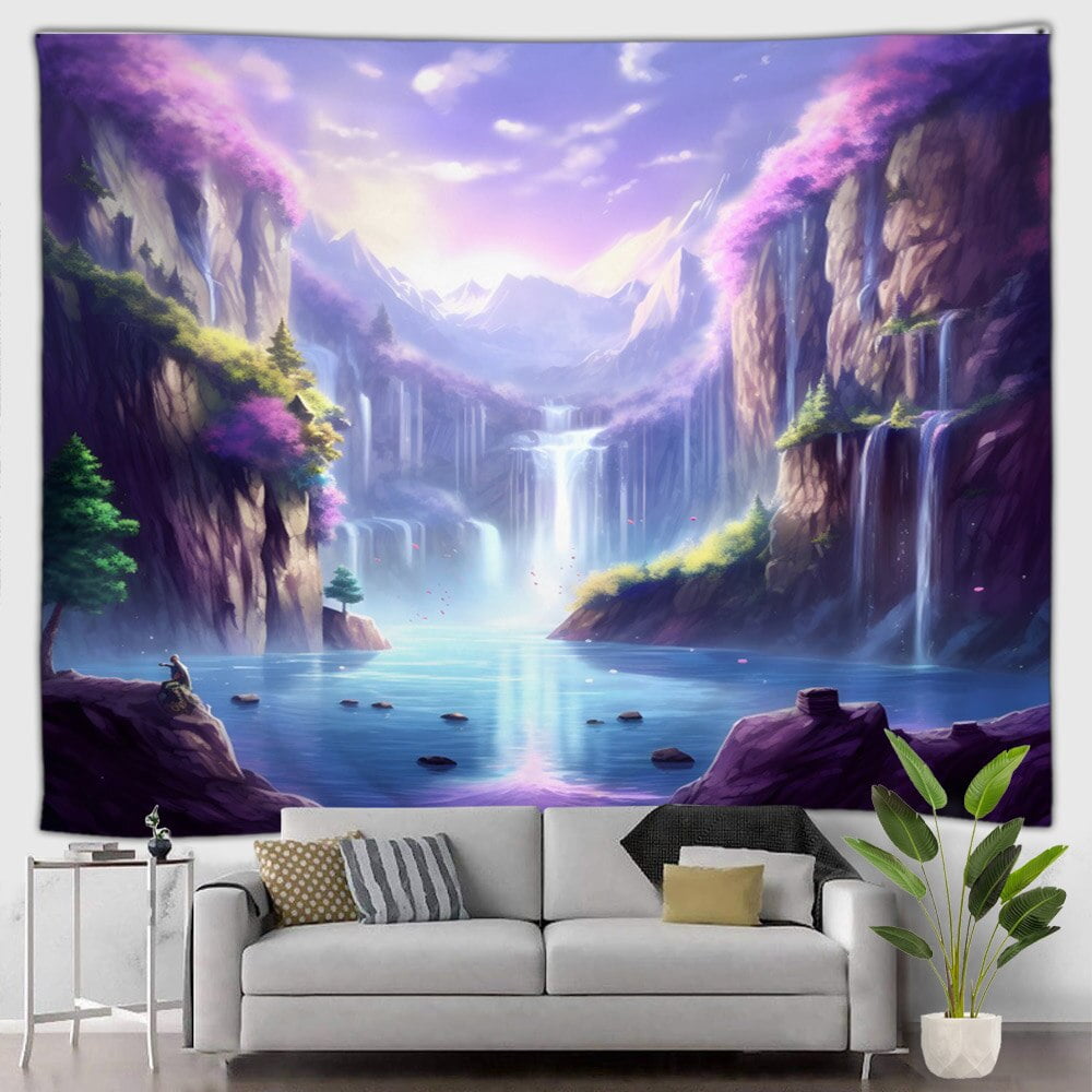 Vintage Mushroom Butterfly Flower Tapestry Moon Star Rustic Home Patio ...