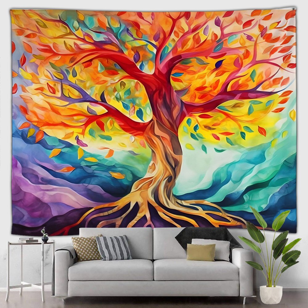 Vintage Mushroom Butterfly Flower Tapestry Moon Star Rustic Home Patio ...