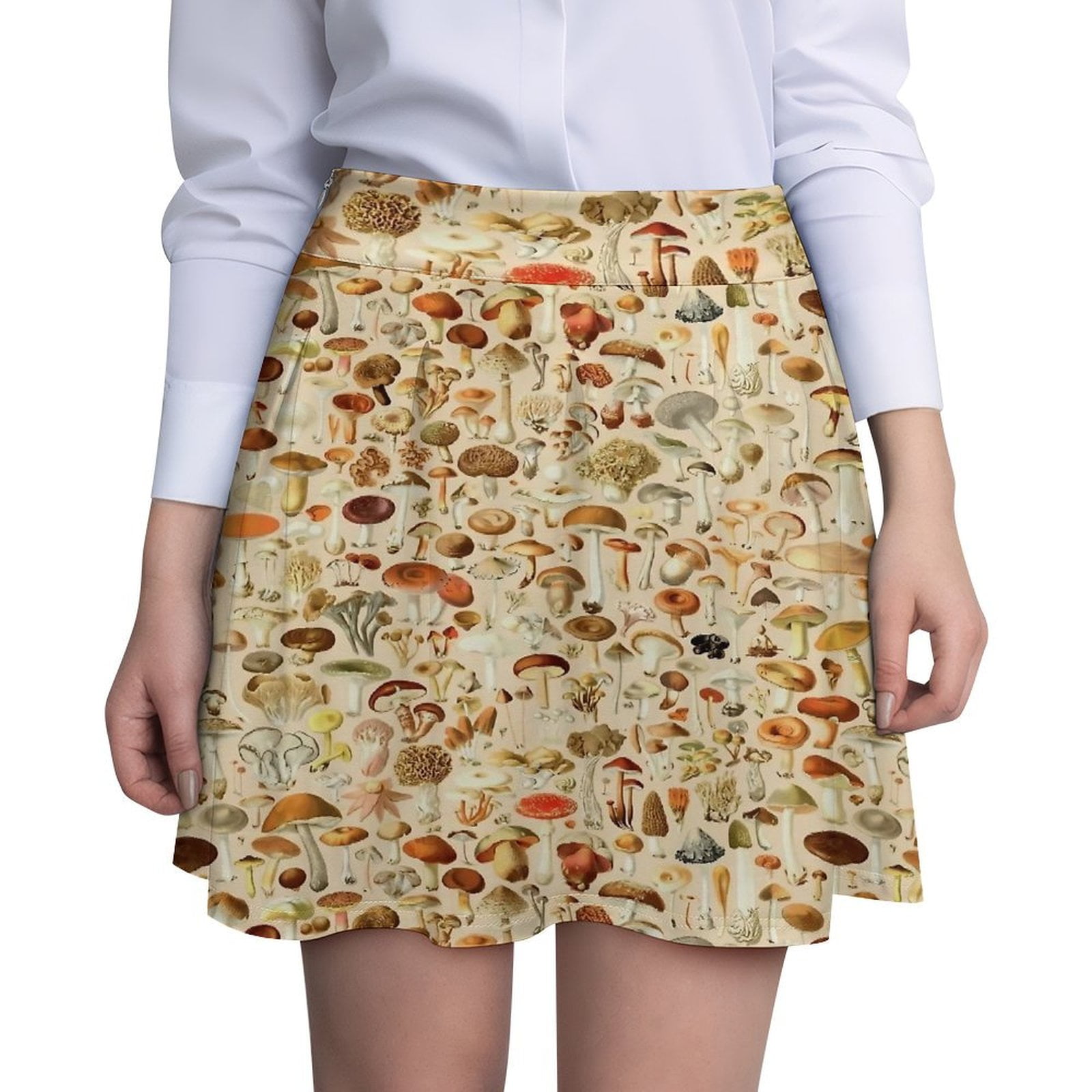 Vintage Mushroom Designs Collection Women's Casual Mini Skirt Invisible ...
