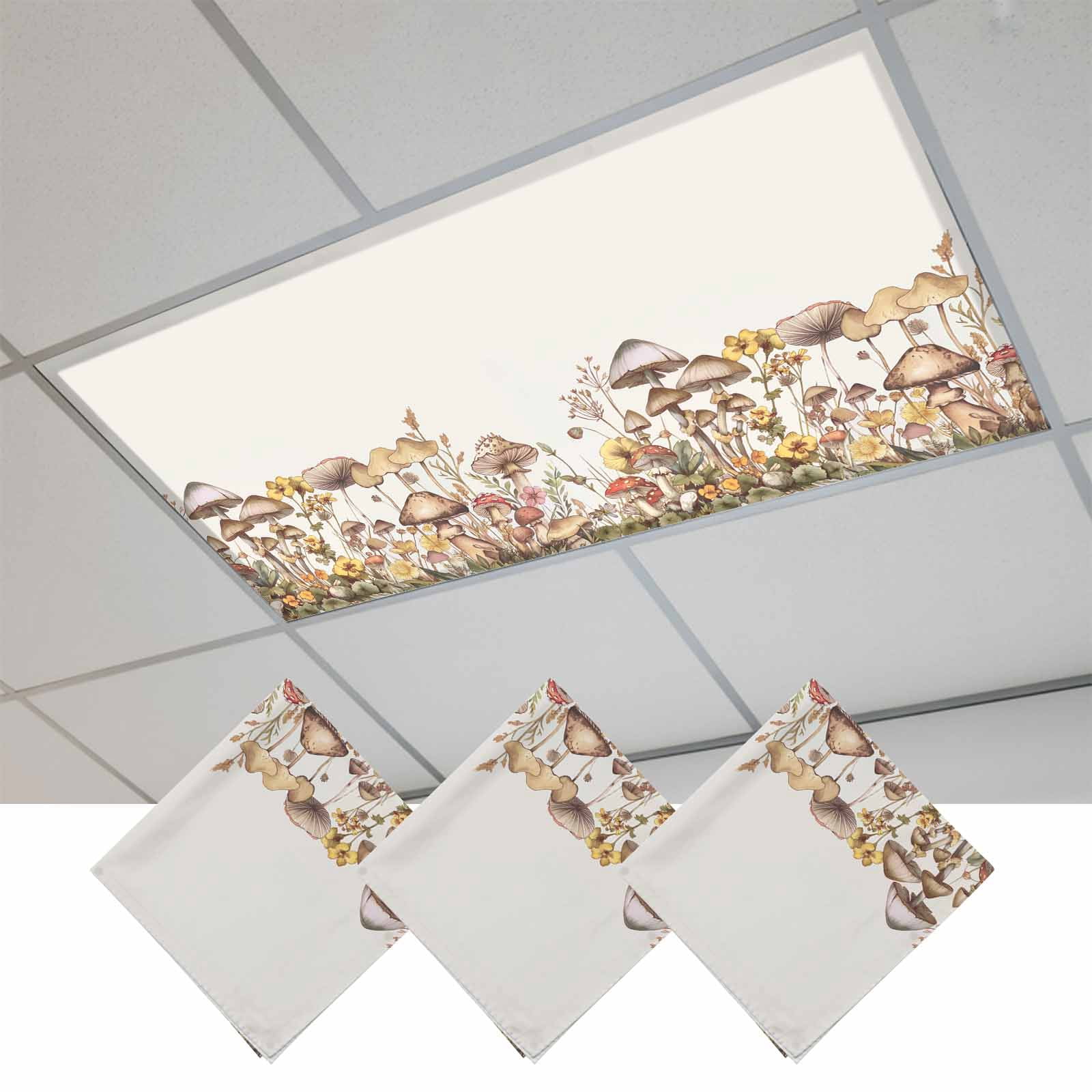 Vintage Mushroom Magnetic Fluorescent Light Covers for Ceiling Lights ...