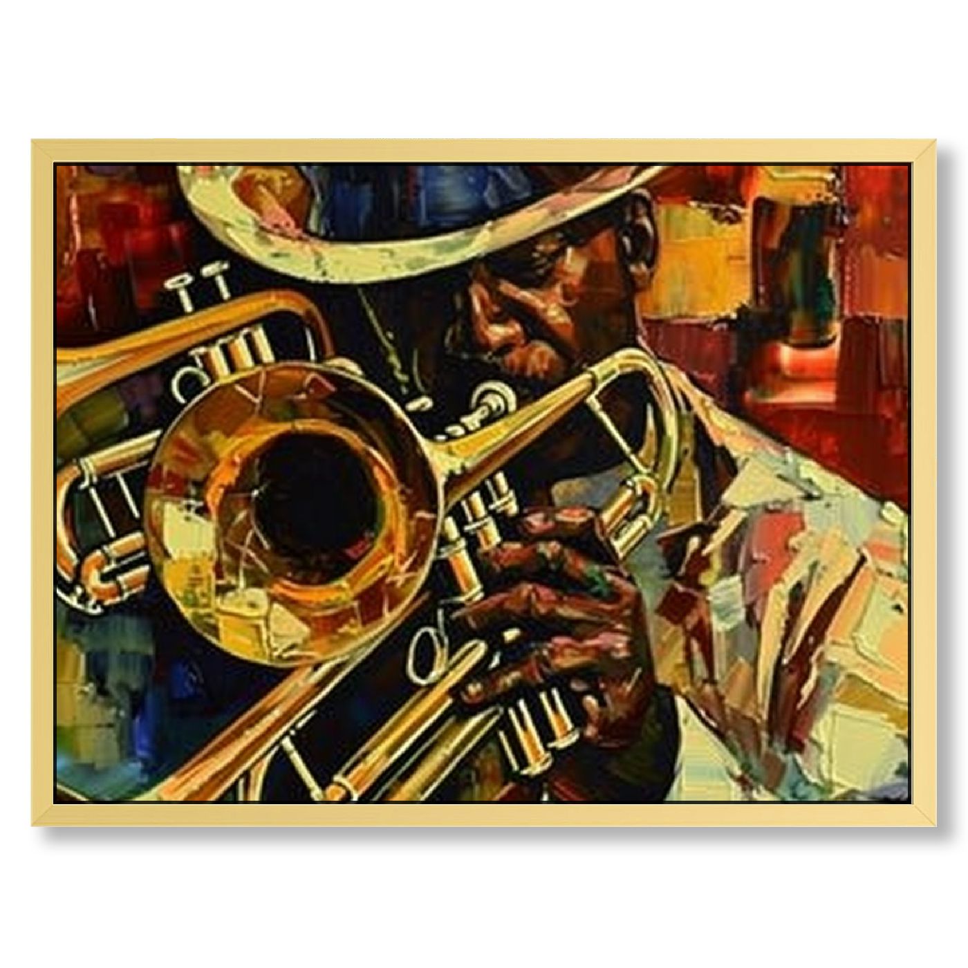 Vintage Music Canvas Wall Art Abstract Guitar Drum Violin Colorful Musical Instruments Theme ...