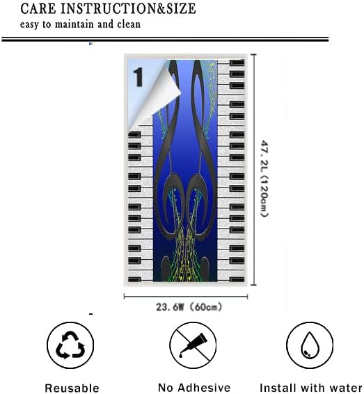 Vintage Music Theme Stained Glass Film Piano Keys Musical Note ...