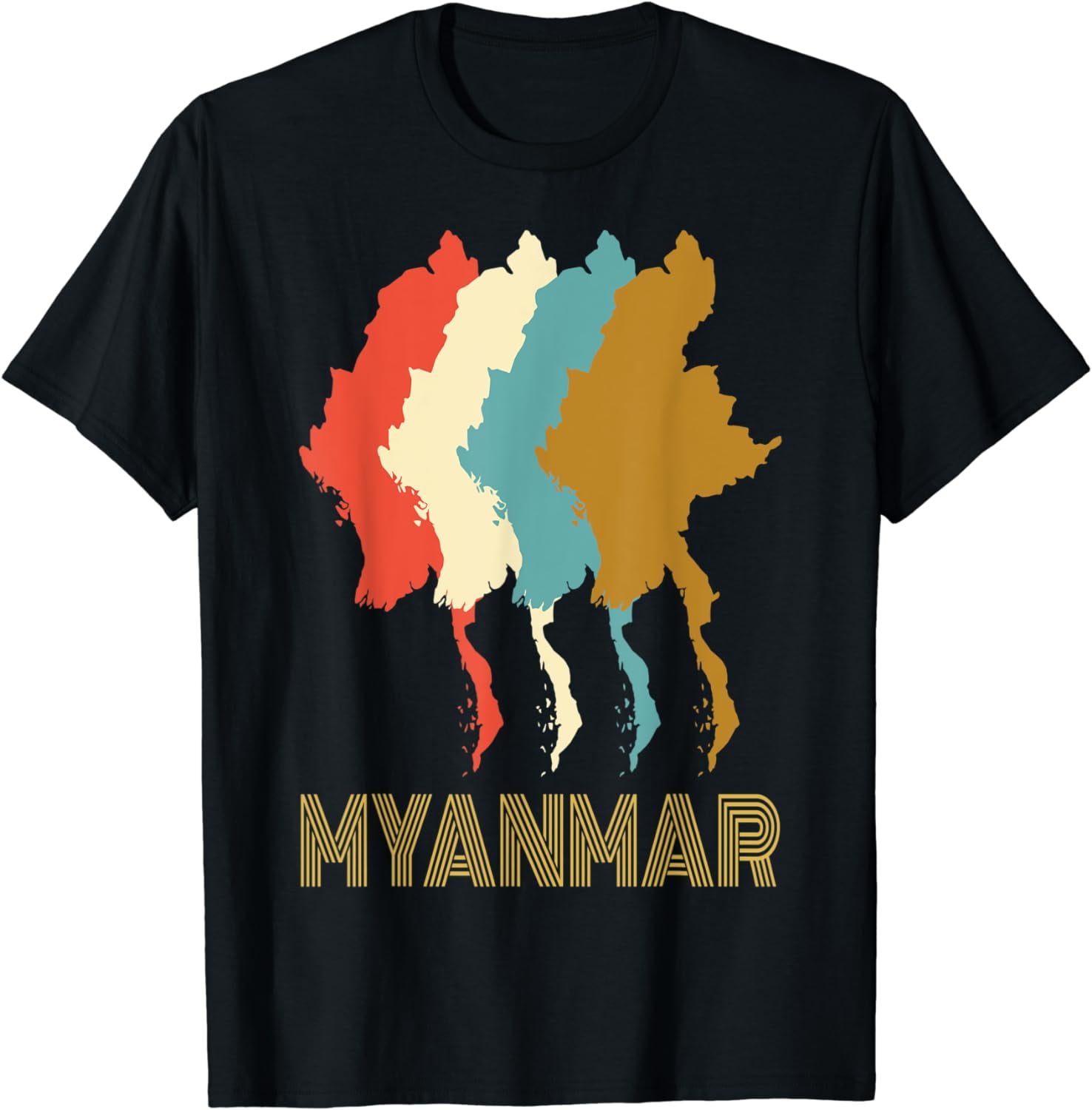 Vintage Myanmar T-shirt, I Love Burma Country Map Tee Shirt - Walmart.com
