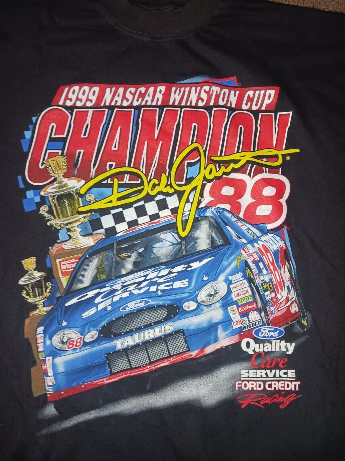 Vintage NASCAR T-Shirt Dale Jarrett 1999 Winston Cup Champion Yates ...