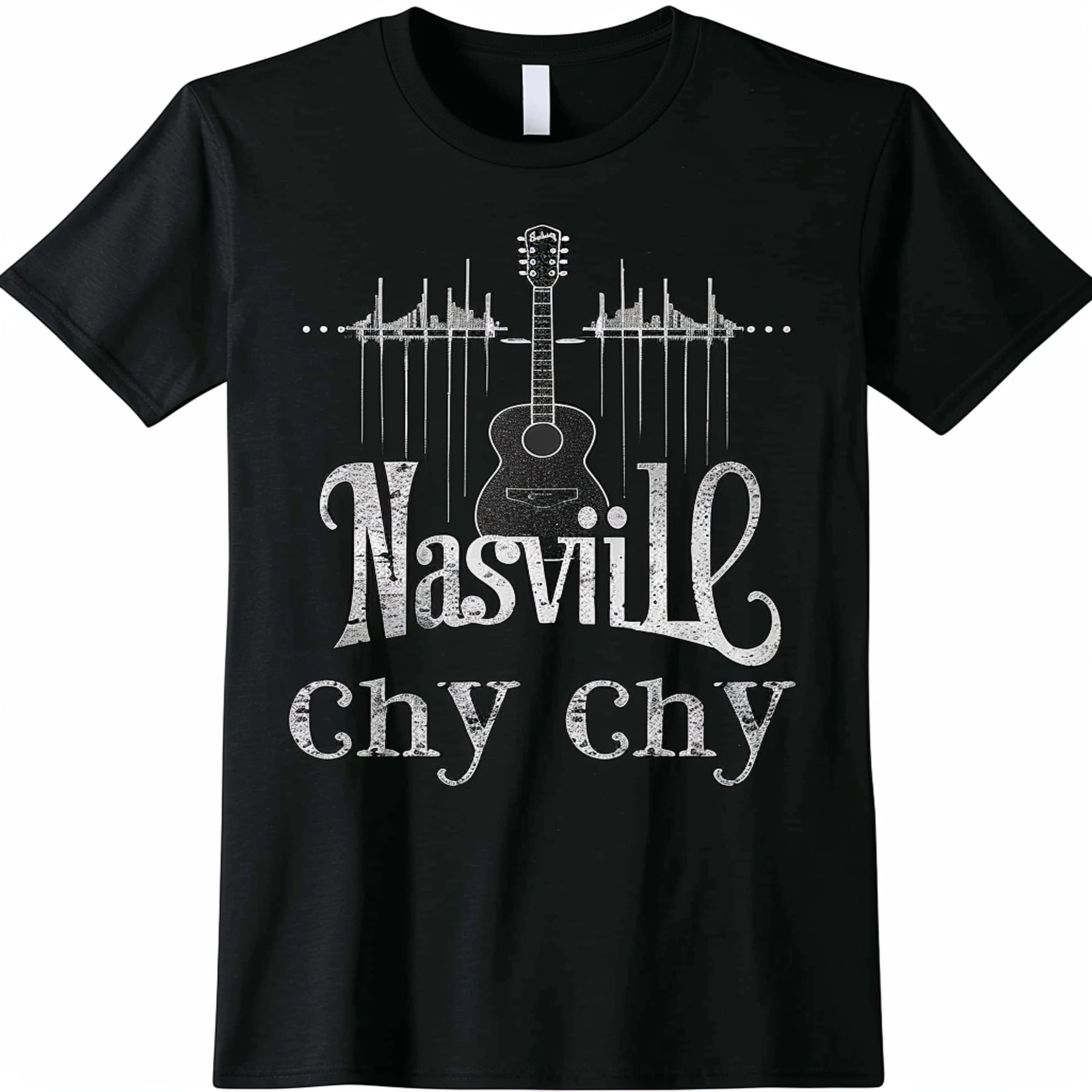 Vintage Nashville Music City Black T Shirt Stand Out From The Crowd