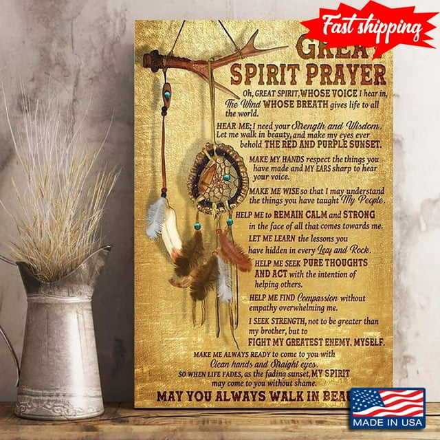 Vintage Native American Great Spirit Prayer 16 x 24 Inch Poster ...