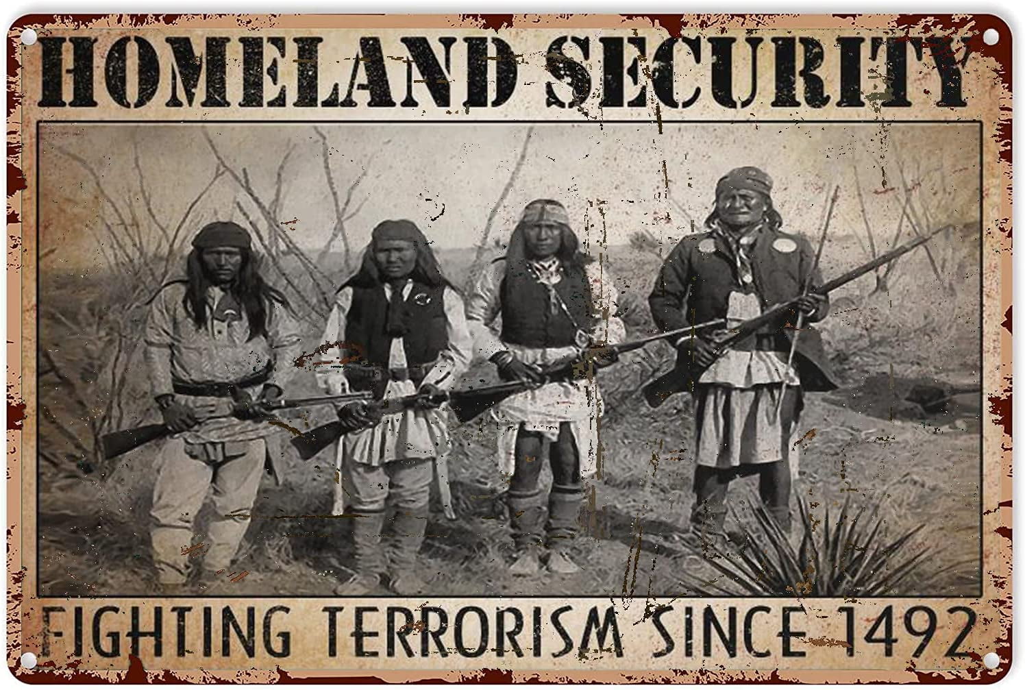 Vintage Native american Indian Poster Homeland Security Native american ...