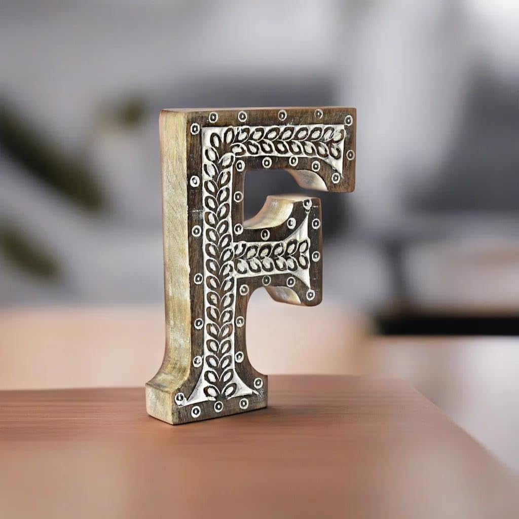 Vintage Natural Handmade Eco-Friendly "F" Alphabet Letter Block For ...
