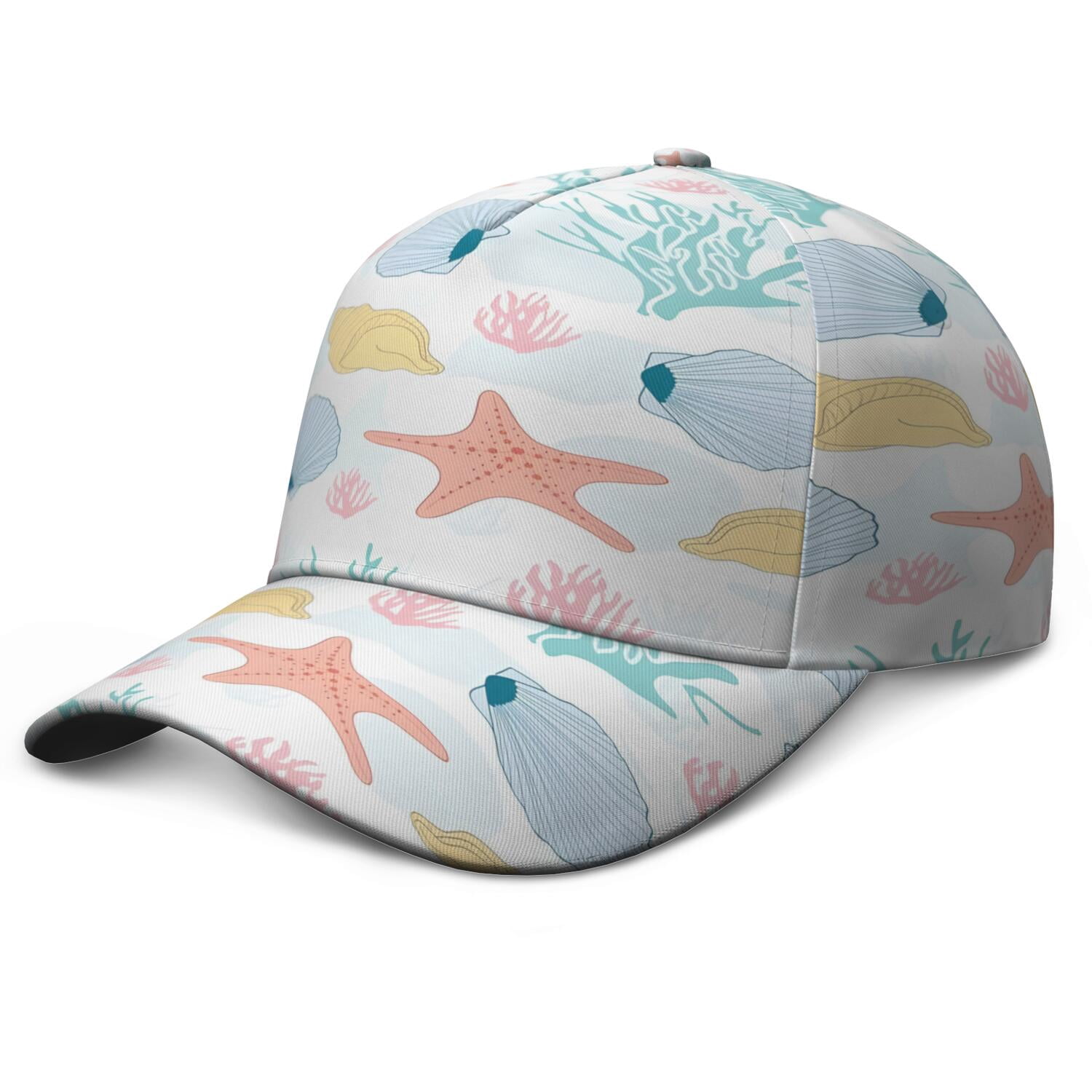 Vintage Nautical Baseball Cap – Featuring Starfish Coral Fish and Ocean ...