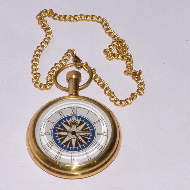 Vintage Nautical Brass Pocket Watch Elgin Look Collectible Antique ...