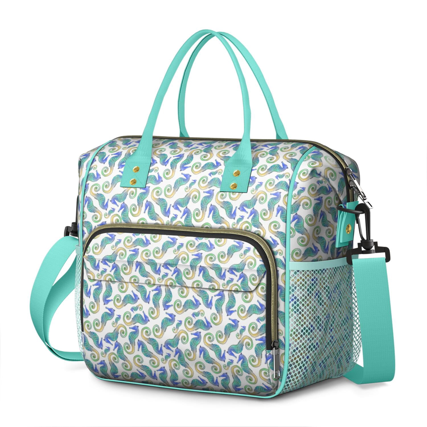 Vintage Nautical Mermaid Insulated Lunch Tote, Large Leakproof Lunch ...