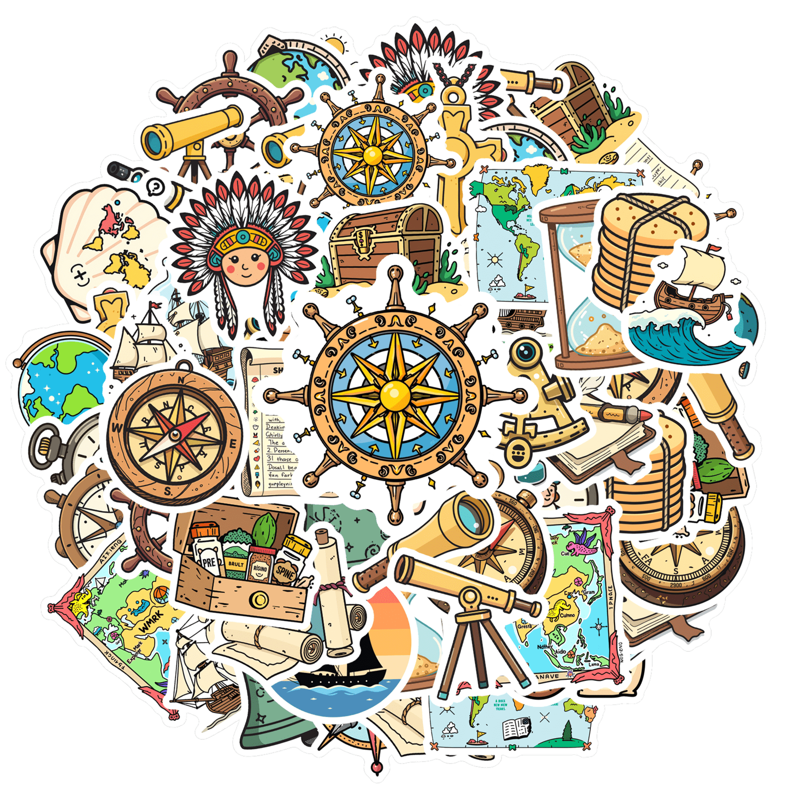 Vintage Nautical Stickers Children Stickers Adventure PVC Sticker for ...