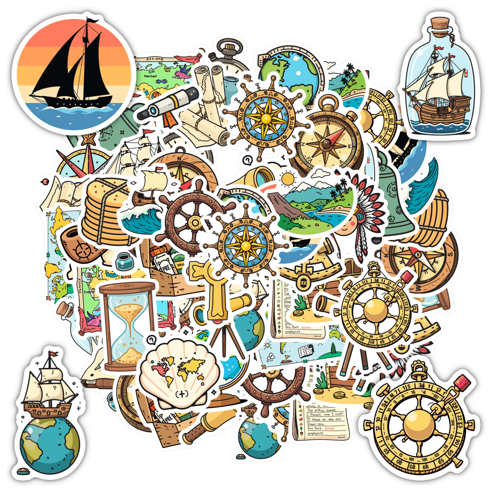 Vintage Nautical Stickers Children Stickers Adventure PVC Sticker for ...