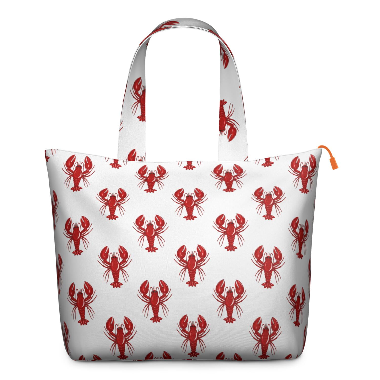 Vintage Nautical Travel Duffel Bag Featuring Red and Blue Crustacean ...