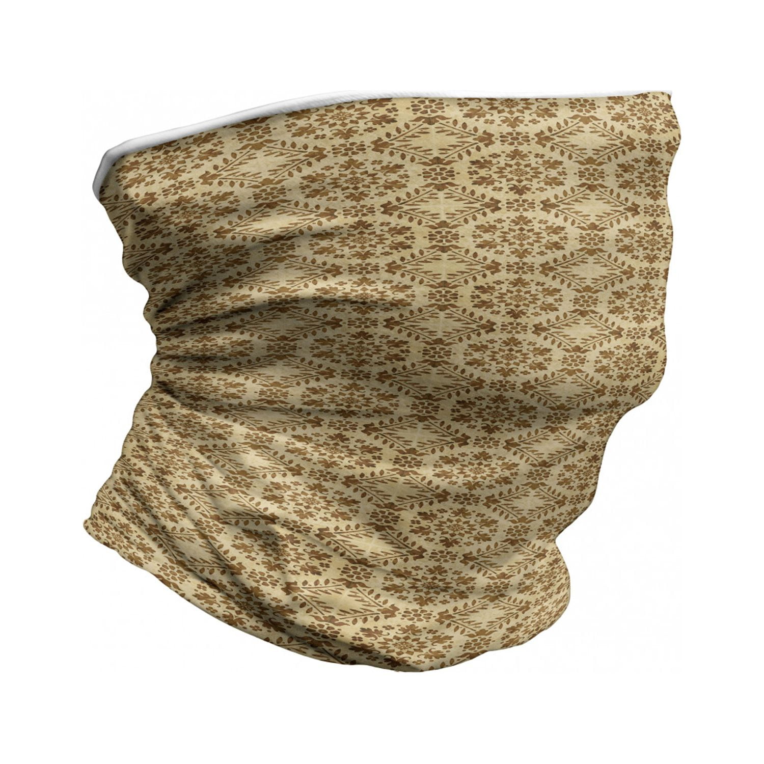 Vintage Neck Gaiter, Nostalgic Vine Leaf Motif, Unisex, Caramel and ...