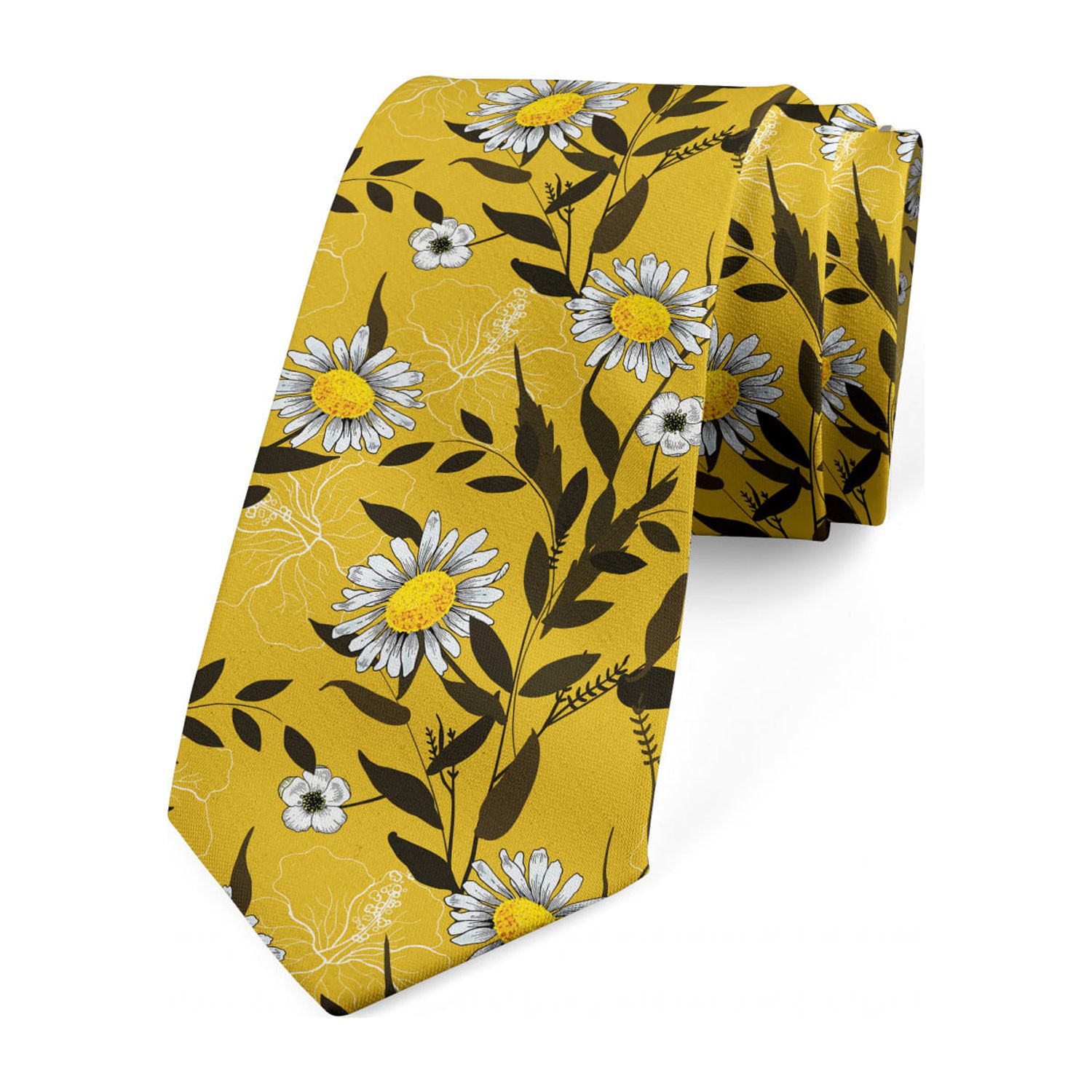 Vintage Necktie, Soft Spring Flora and Leaf, Dress Tie, 3.7", Dark ...