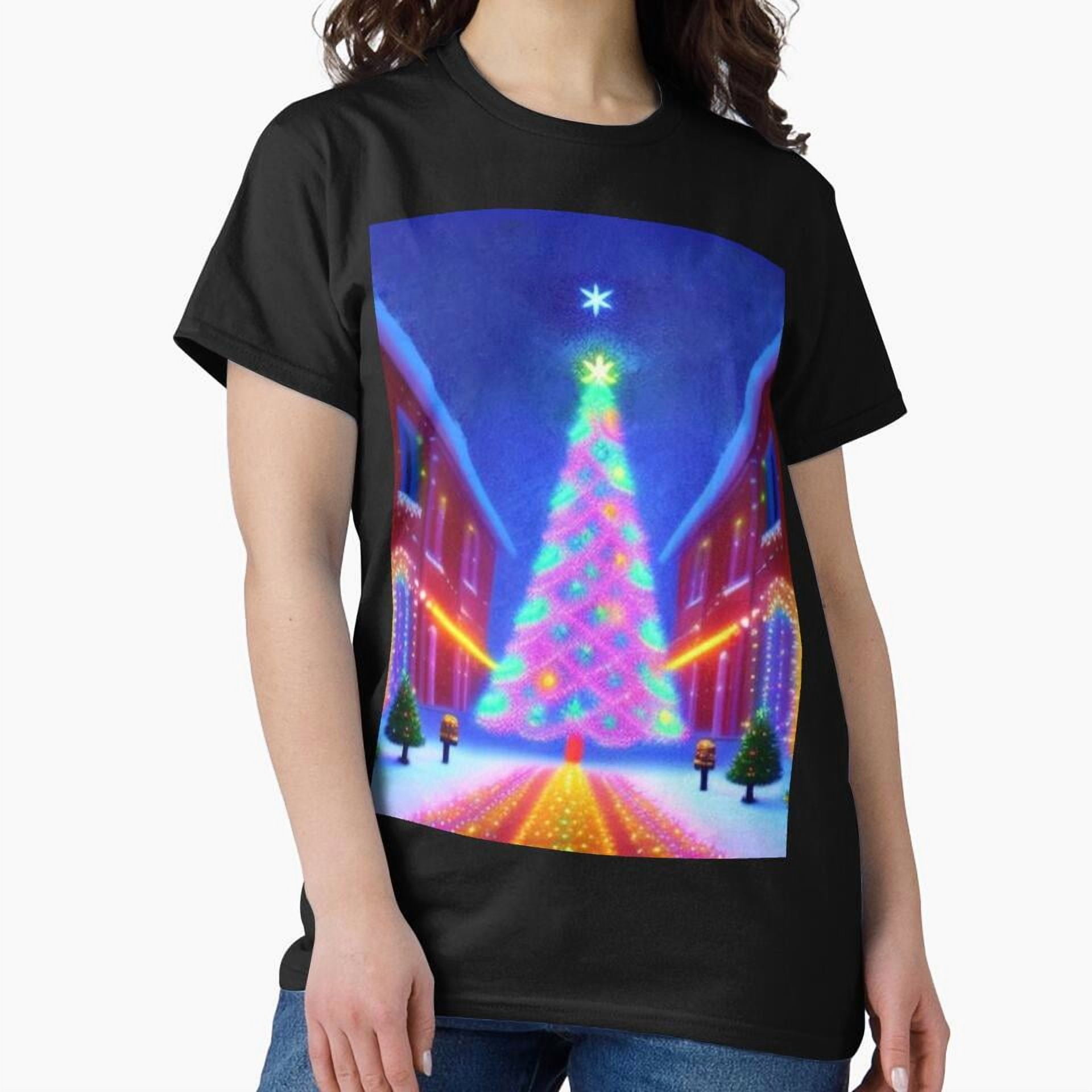 Vintage Neon Christmas Holiday Tree With Bright Retro 80s Style Art ...
