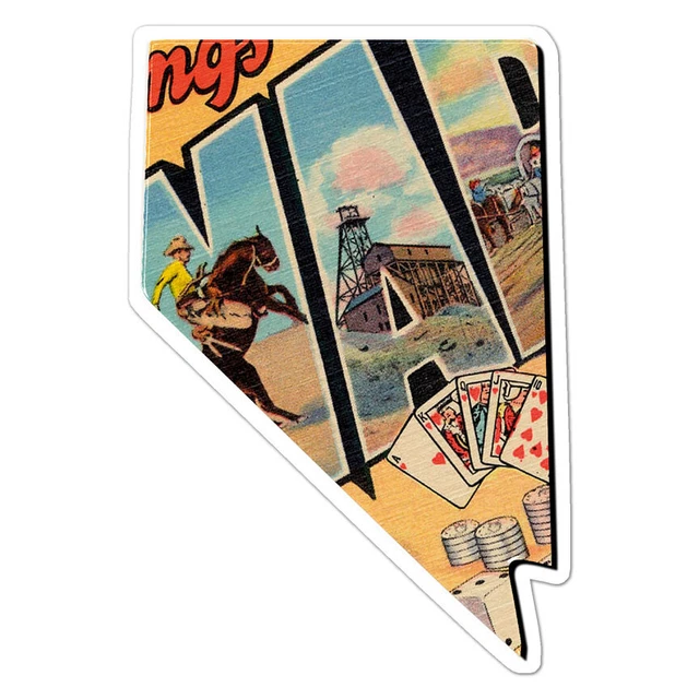 Vintage Nevada Map Sticker Indoor Outdoor Phone Decal Water Bottle ...