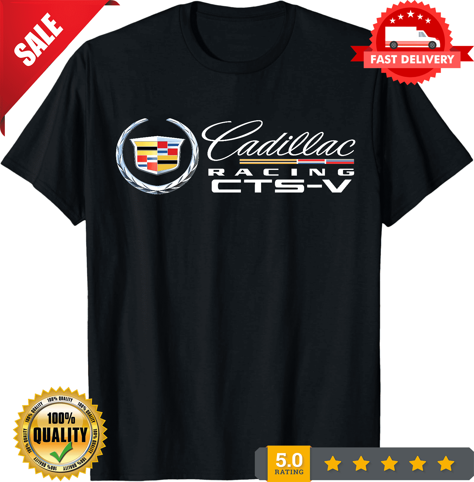 Vintage New Cadillac CTS-V World Challenge Logo Men's T-Shirt American ...