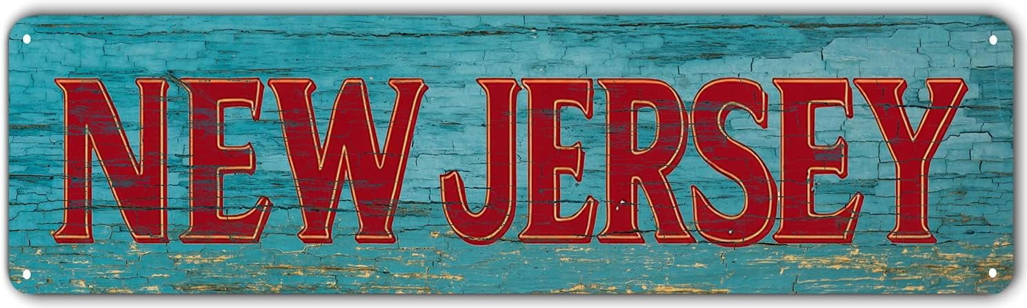 Vintage New Jersey Metal Tin Sign 4x16 Inch Rustproof Wall Art Plaque ...