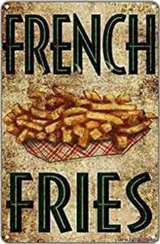 Vintage New Metal Tin Sign French Fries Fast Food American Comfort Food ...