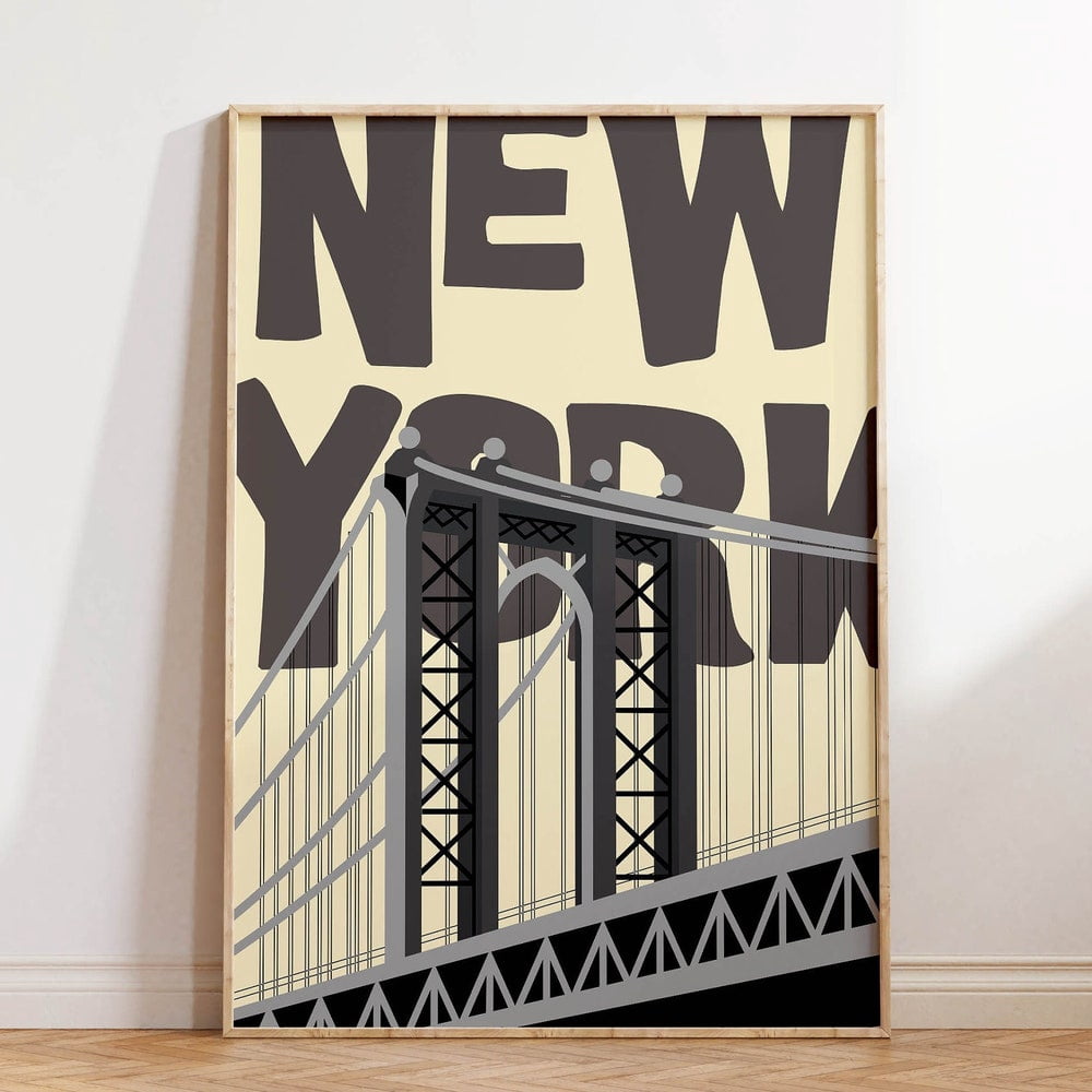 Vintage New York City Poster: Retro Nyc Wall Art UNFRAMED PAPER POSTER ...