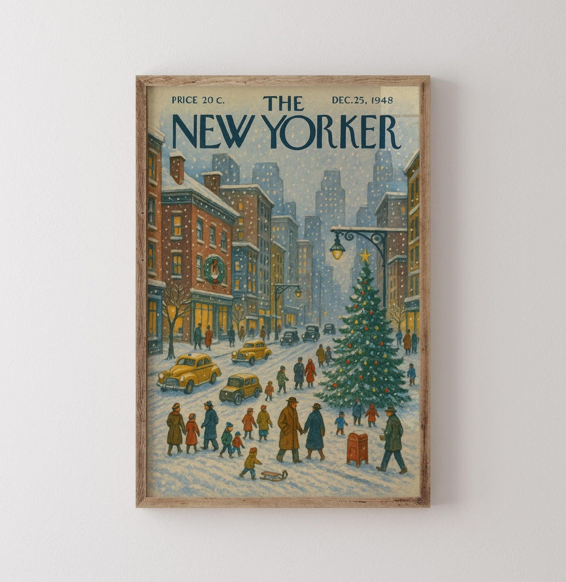 Vintage New Yorker Cover Poster 1948, Street Cityscape Prints For Dorm ...