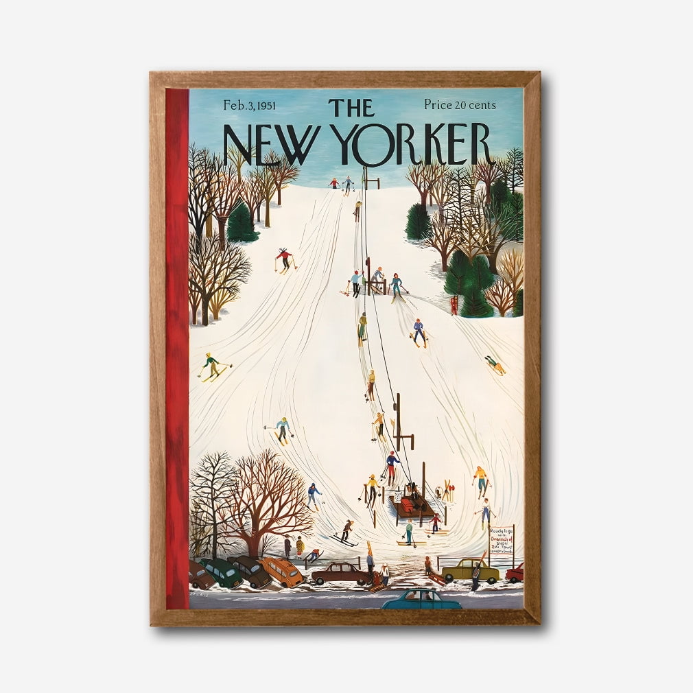 Vintage New Yorker Ski Slope Canvas Wall Art Classic 1951 Winter ...