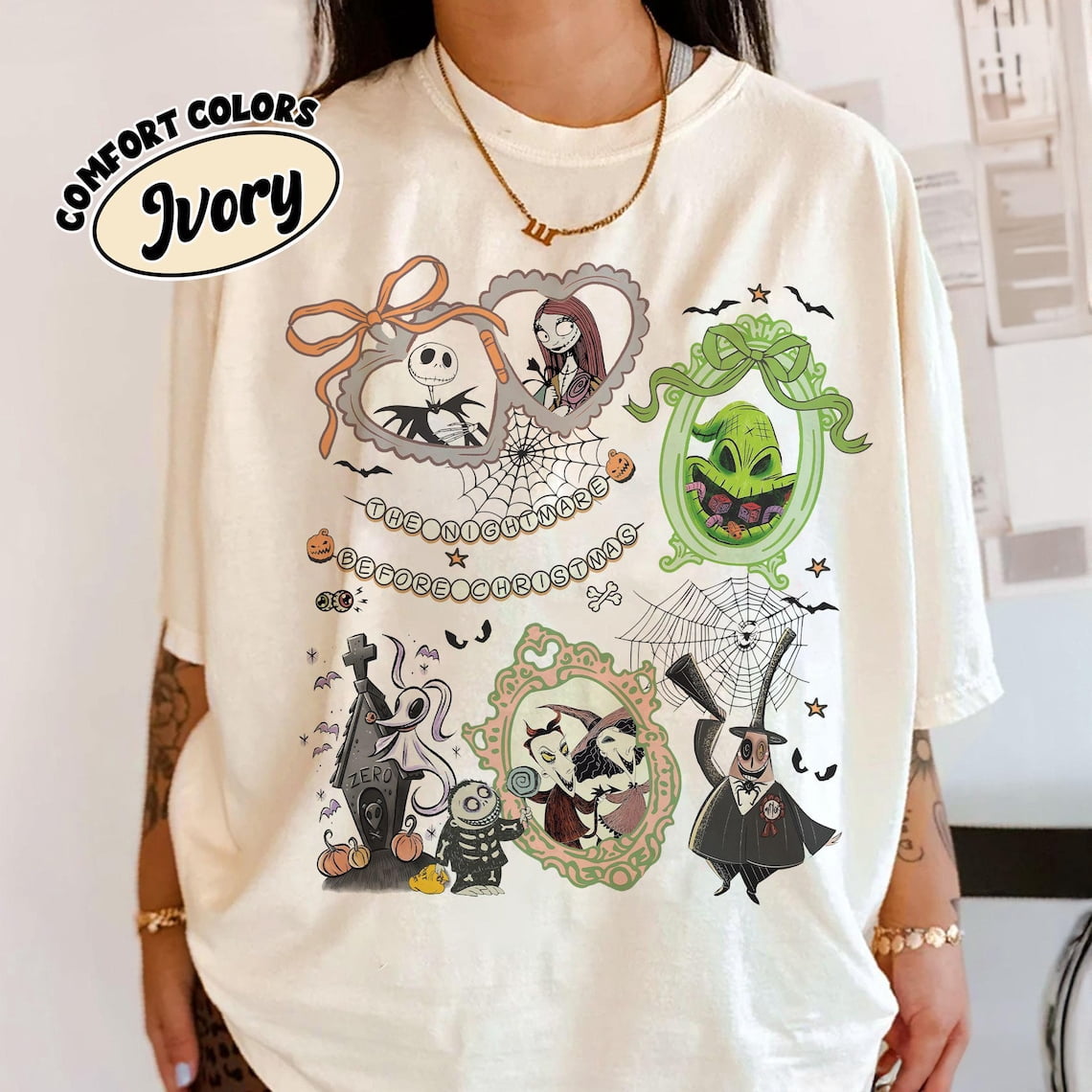 Vintage Nightmare Before Christmas Coquette Shirt, Disney Coquette Bow ...