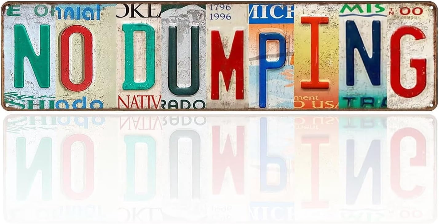 Vintage No Dumping Metal Tin Signs No Garbage Sign No Dumping Signs ...