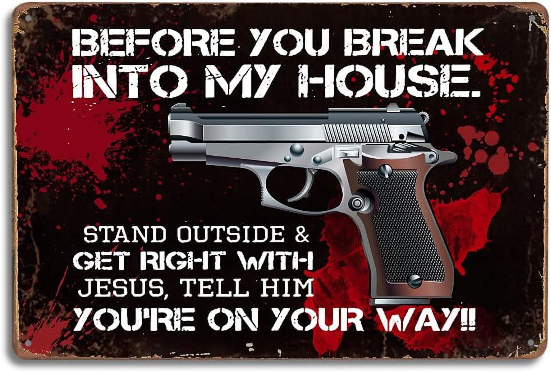 Vintage 'No Trespassing' Humor Tin Sign – 12x8 inch Retro Wall Decor ...