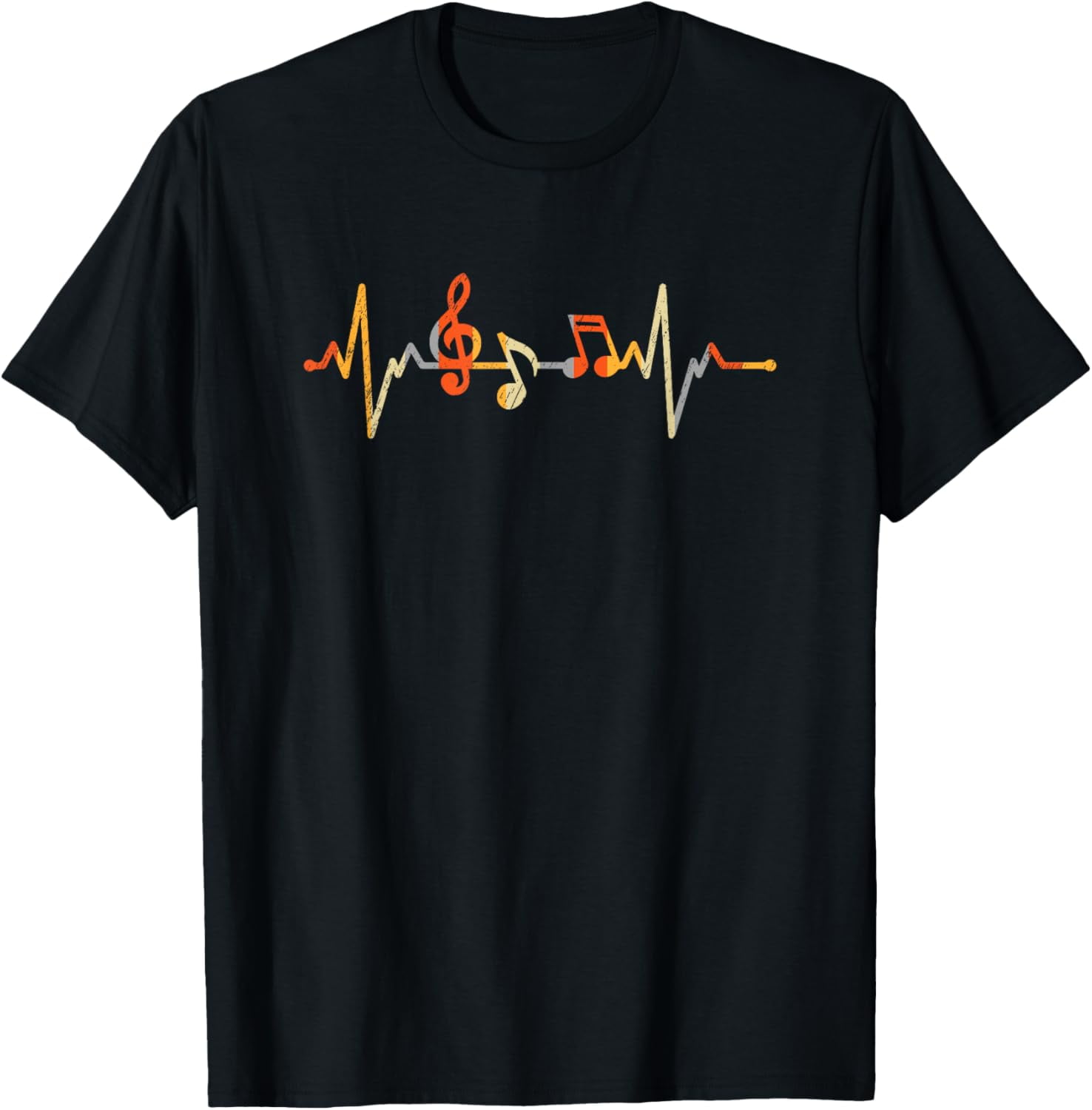 Vintage Notes Lifeline Musical Notes Heartbeat EKG T-Shirt - Walmart.com