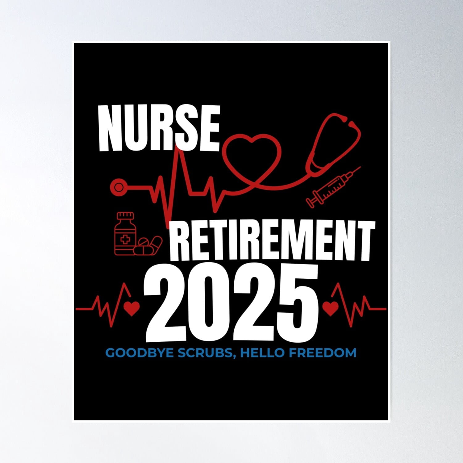 Vintage Nurse Retired 2025 Poster Wall Art, Modern Wall Decor, 8x12 ...