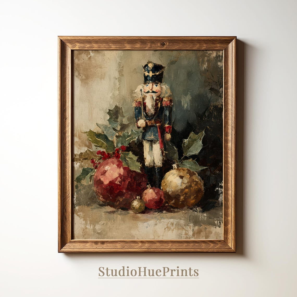 Vintage Nutcracker Christmas Print: Rustic Holiday Wall Art #3888 ...