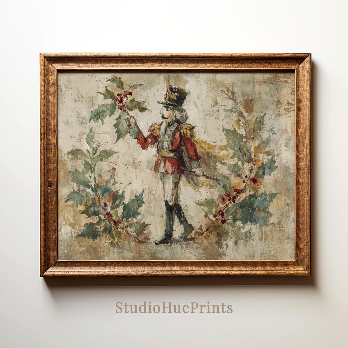 Vintage Nutcracker Christmas Wall Art, Rustic Farmhouse Christmas Wall ...