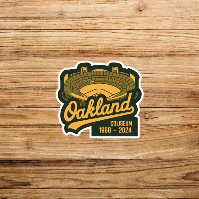 Vintage Oakland Coliseum Sticker 1968-2024 - Retro Baseball Stadium ...