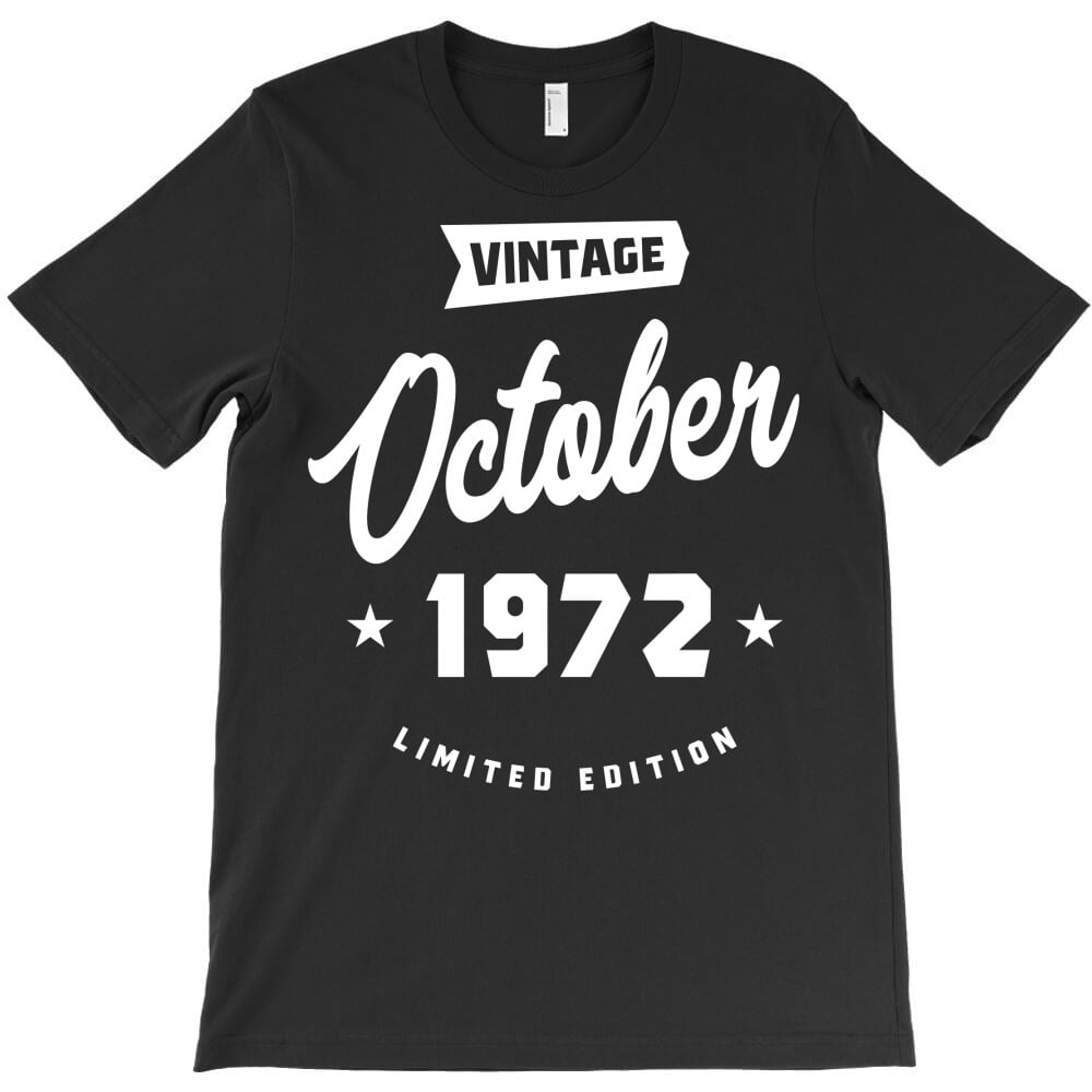 Vintage October 1972 Themed Funny and Cute Birthday and Zodiac and ...